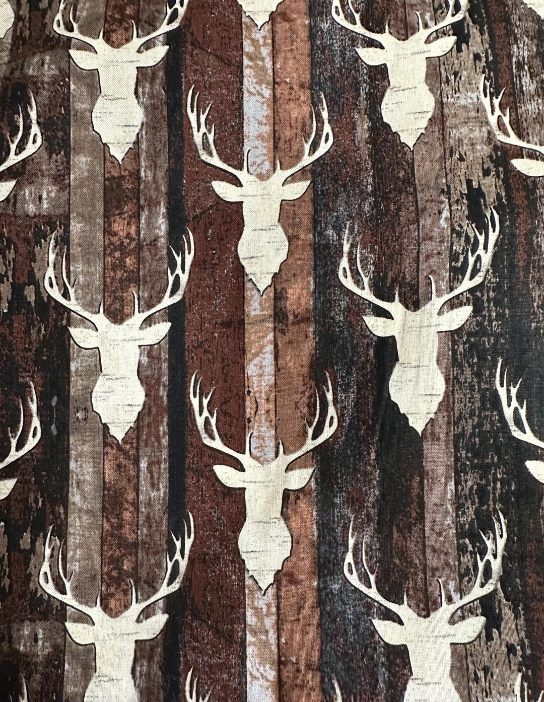 Woodgrain Deer Fabric 2 Yards X 43 Inches Joann Cotton Wood Planks Stag ...