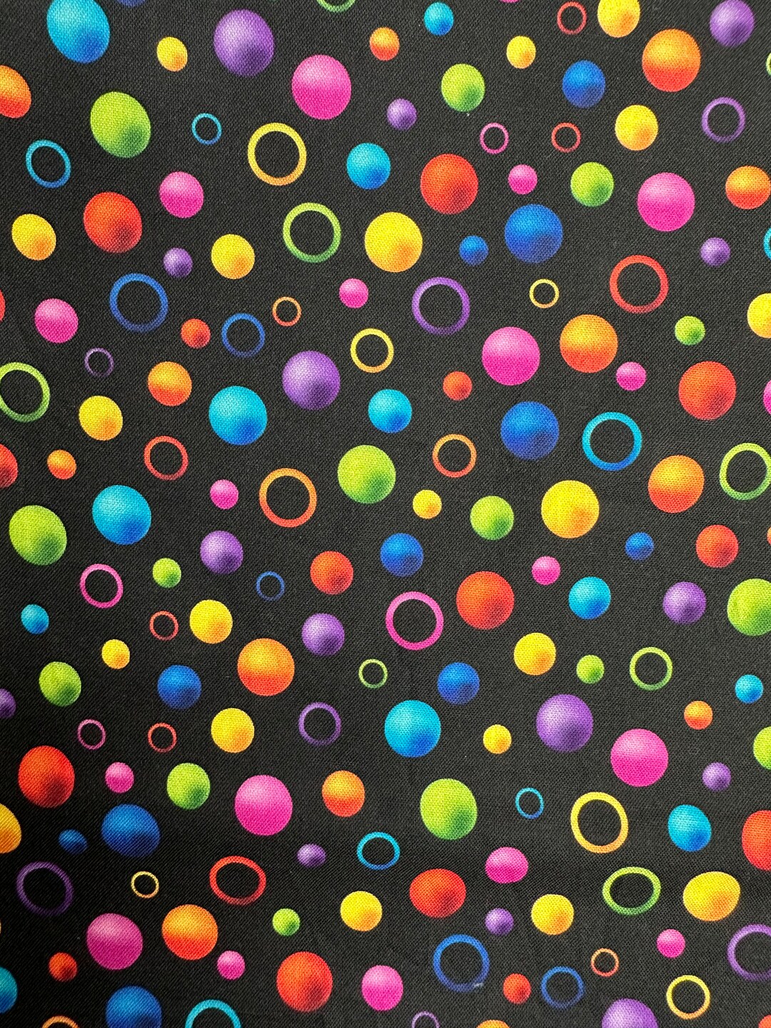 Rainbow Bubble Dot Fabric 1 Yard X 42 Inches Wide Cotton Joann Keepsake ...