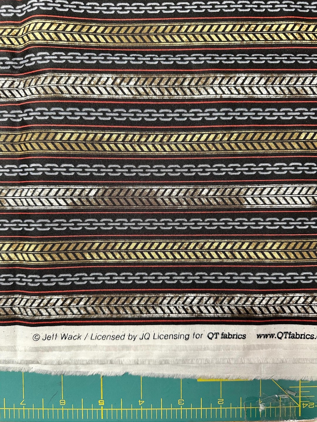Tire Tracks Chain Link Fabric 1 Yard X 42 Inches Jeff Wack QT Fabrics ...
