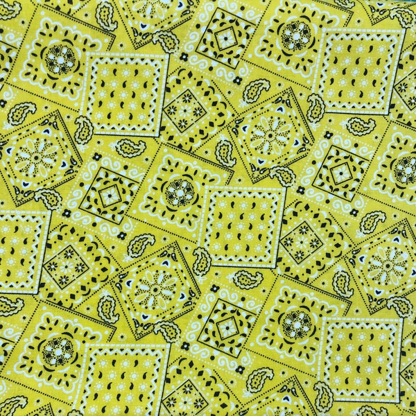Yellow Bandana Fabric - Etsy