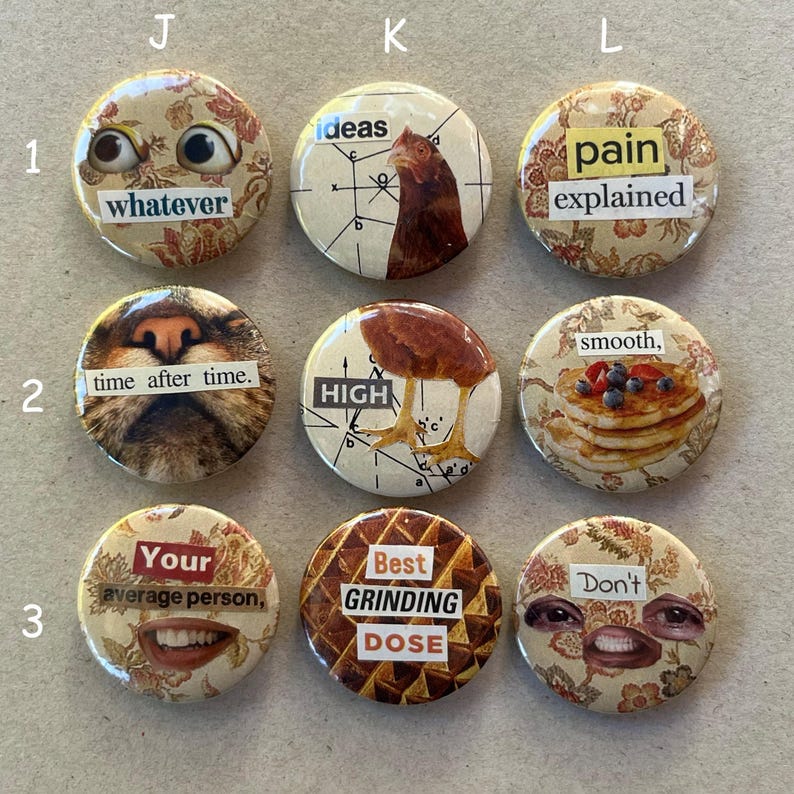 Collage Buttons 1.25 Inch Handmade Original Pinback Buttons - Etsy