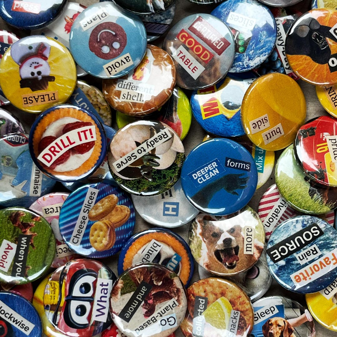Collage Buttons 1 Inch Handmade Original Pinback Buttons - Etsy