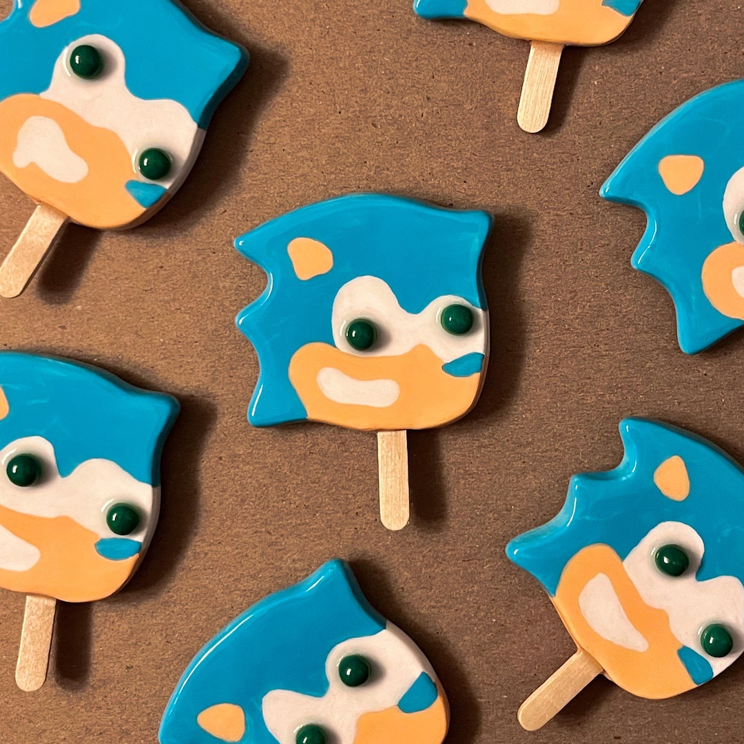 Handmade Sonic Popsicle Magnet: Funny Polymer Clay Fridge Decor - Etsy