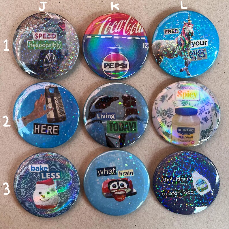 Collage Buttons 2.25 Inch Handmade Original Pinback Buttons - Etsy