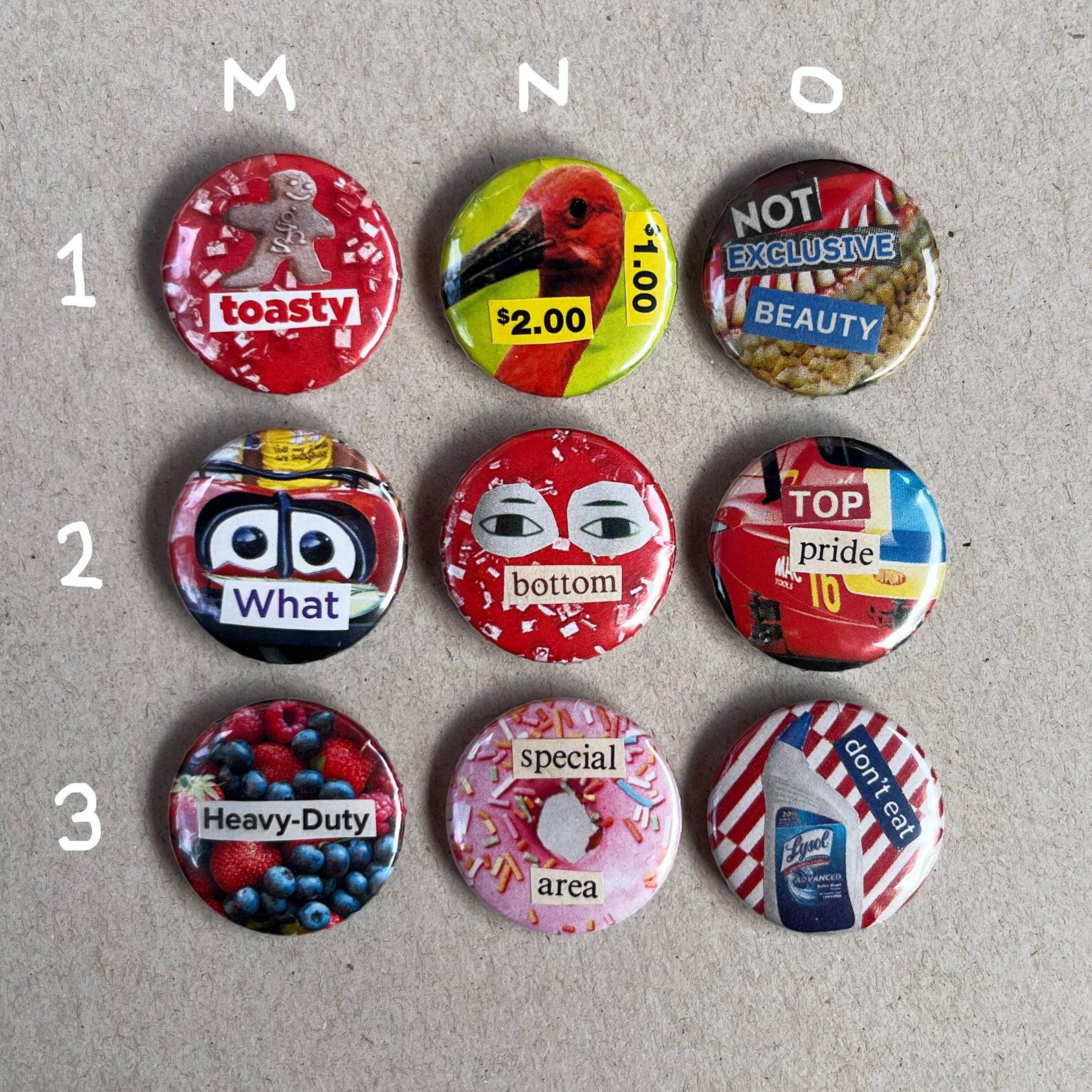 Collage Buttons 1 Inch Handmade Original Pinback Buttons - Etsy