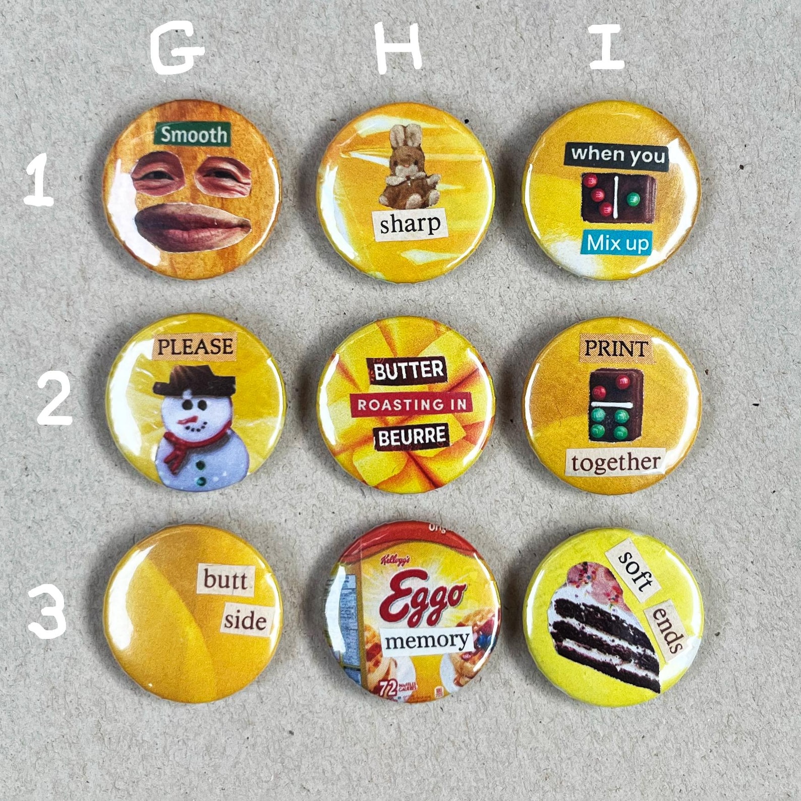 Collage Buttons 1 Inch Handmade Original Pinback Buttons - Etsy
