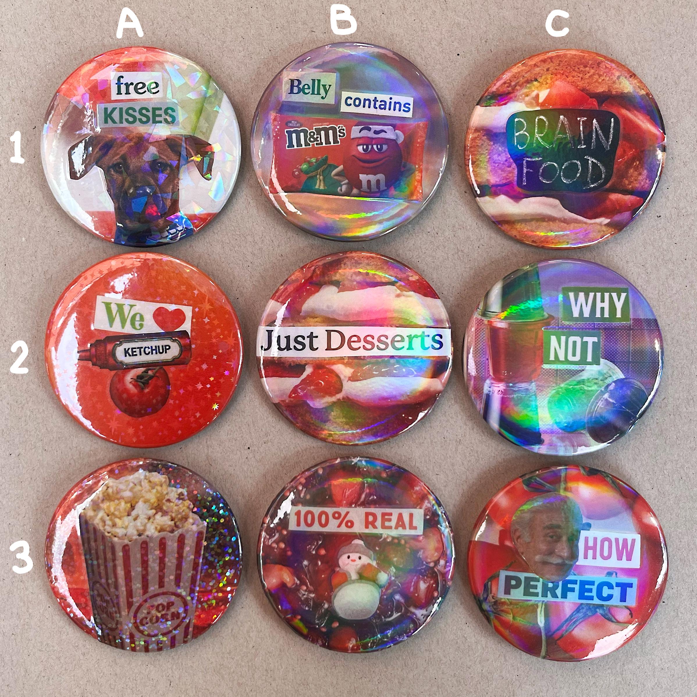 Collage Buttons 2.25 Inch Handmade Original Pinback Buttons - Etsy
