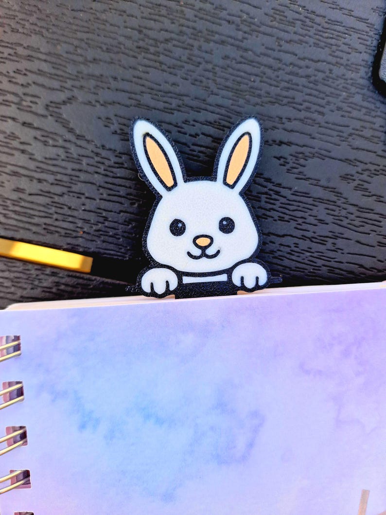 3D Printable Rabbit Bookmark: Multi-color Bunny Design (STL/3MF Digital ...