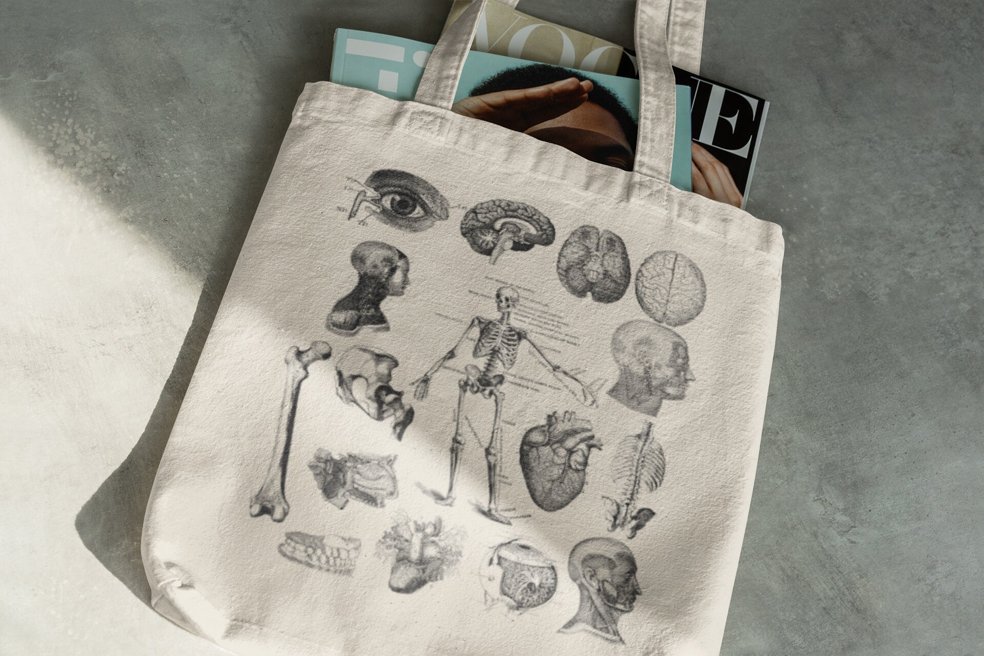 Antique Anatomy Nurse's Tote Bag Natural Canvas Tote Medical ...