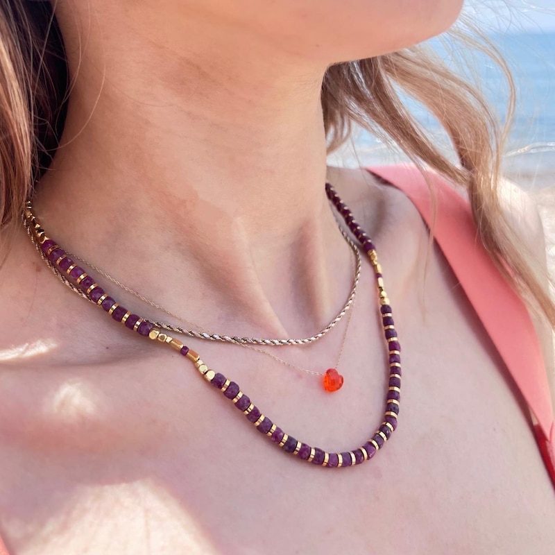 Ruby Necklace - Etsy