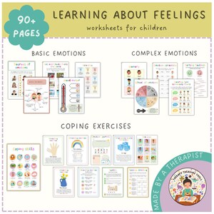 Worksheets About Emotions and Coping Skills for Children Learning About ...