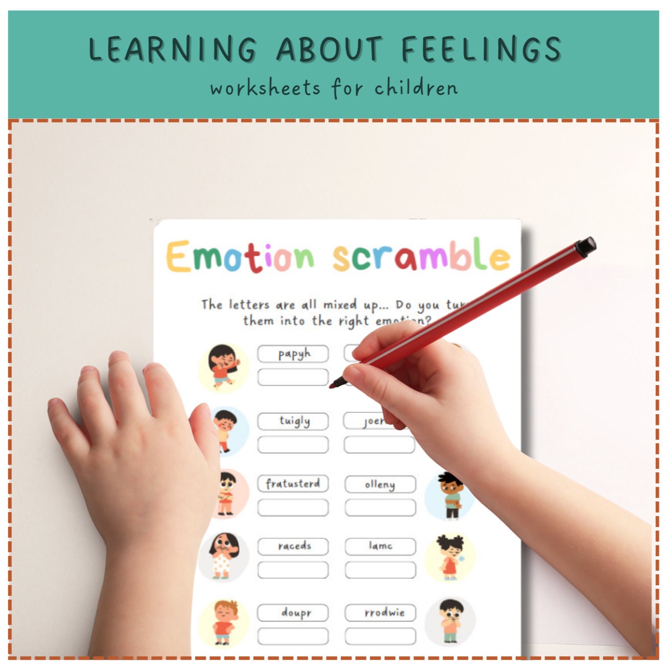 Worksheets About Complex Emotions for Children Learning About Feelings ...