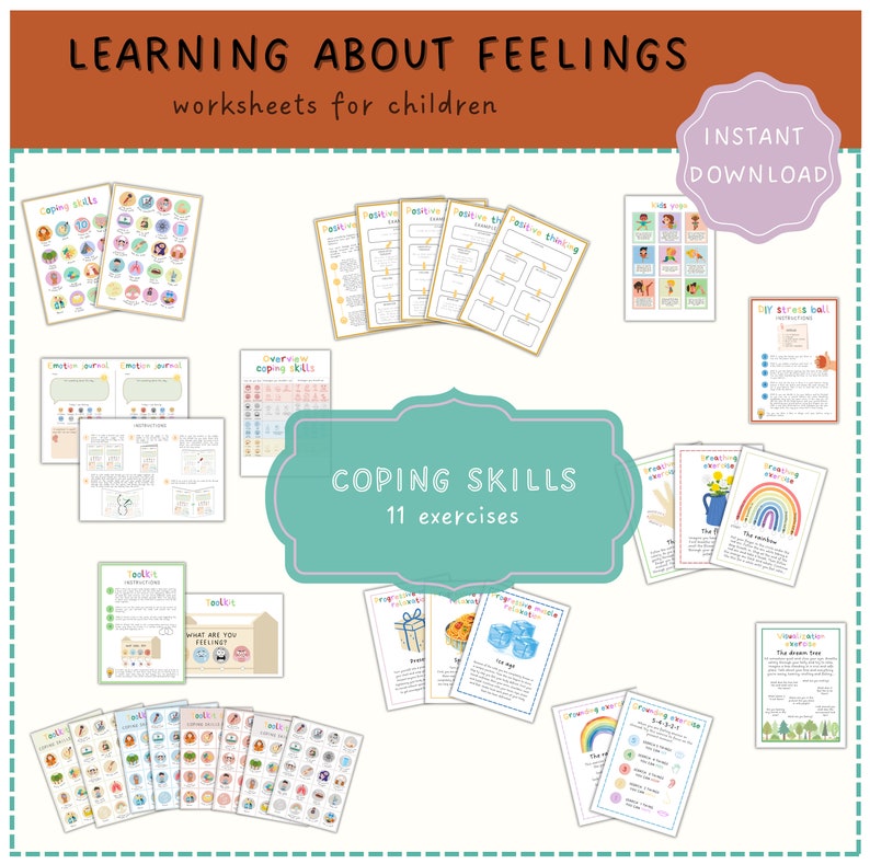 Worksheets About Emotions and Coping Skills for Children | Learning ...