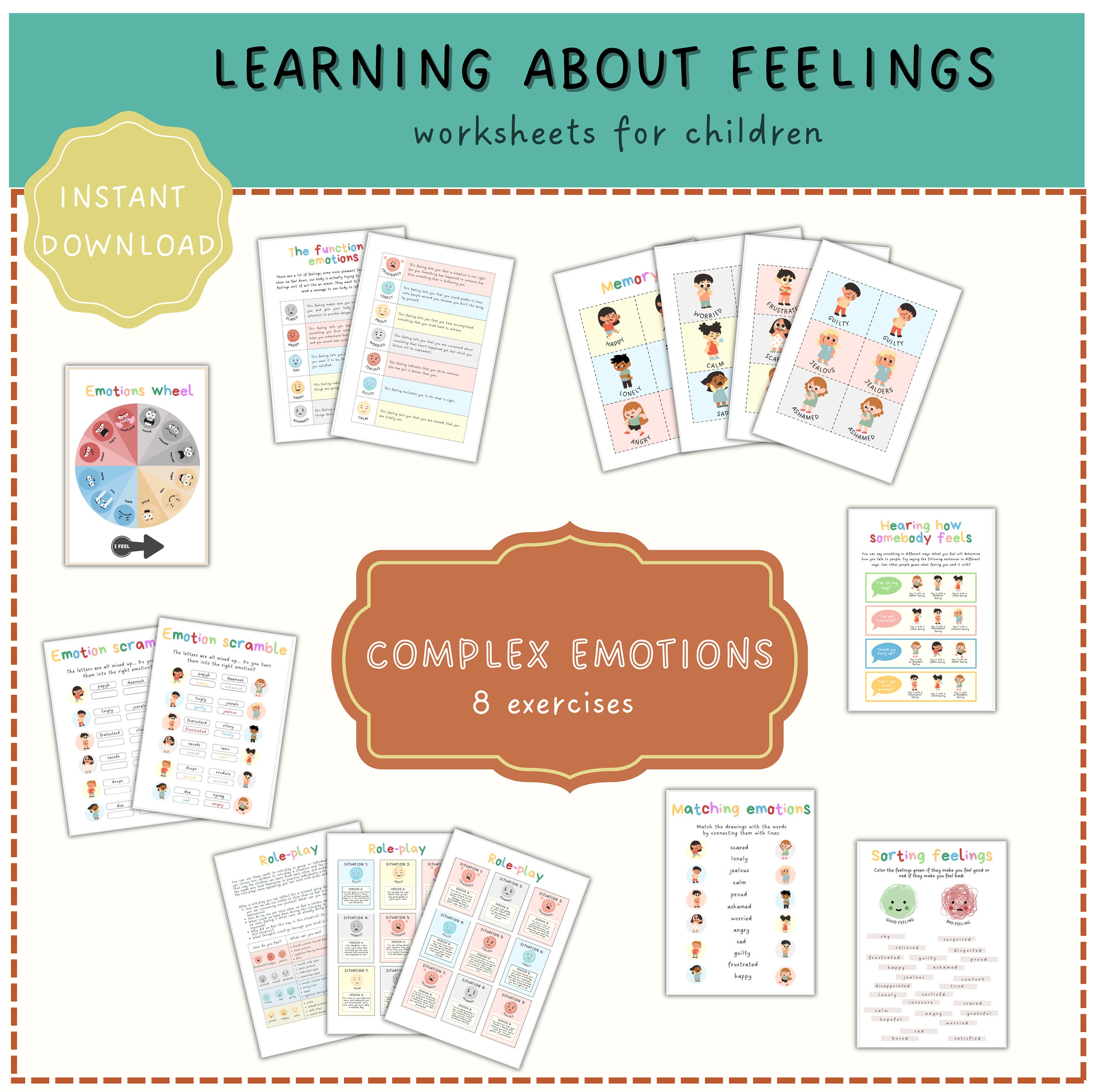 Worksheets About Emotions and Coping Skills for Children | Learning ...