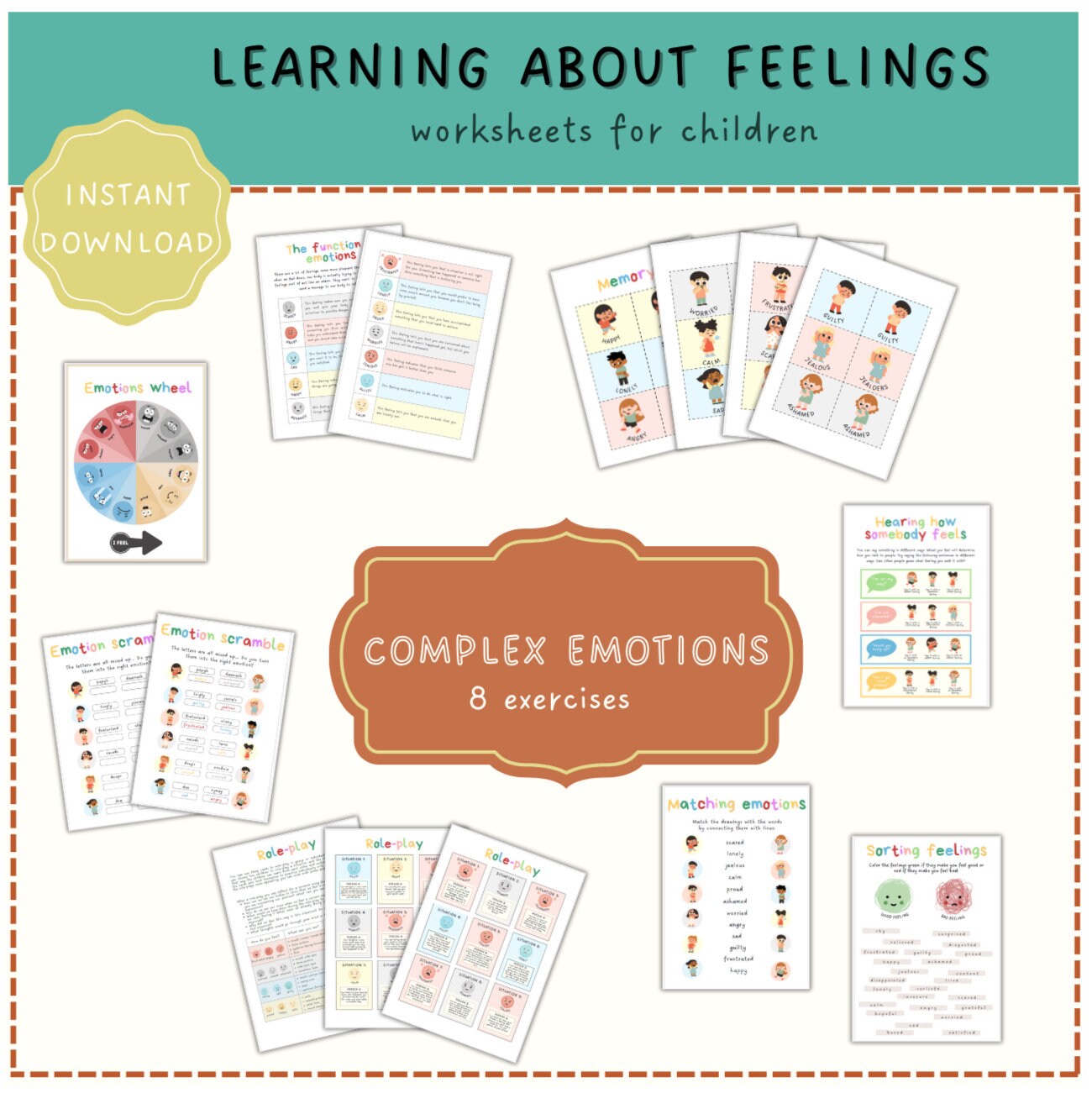 Worksheets About Emotions and Coping Skills for Children Learning About ...