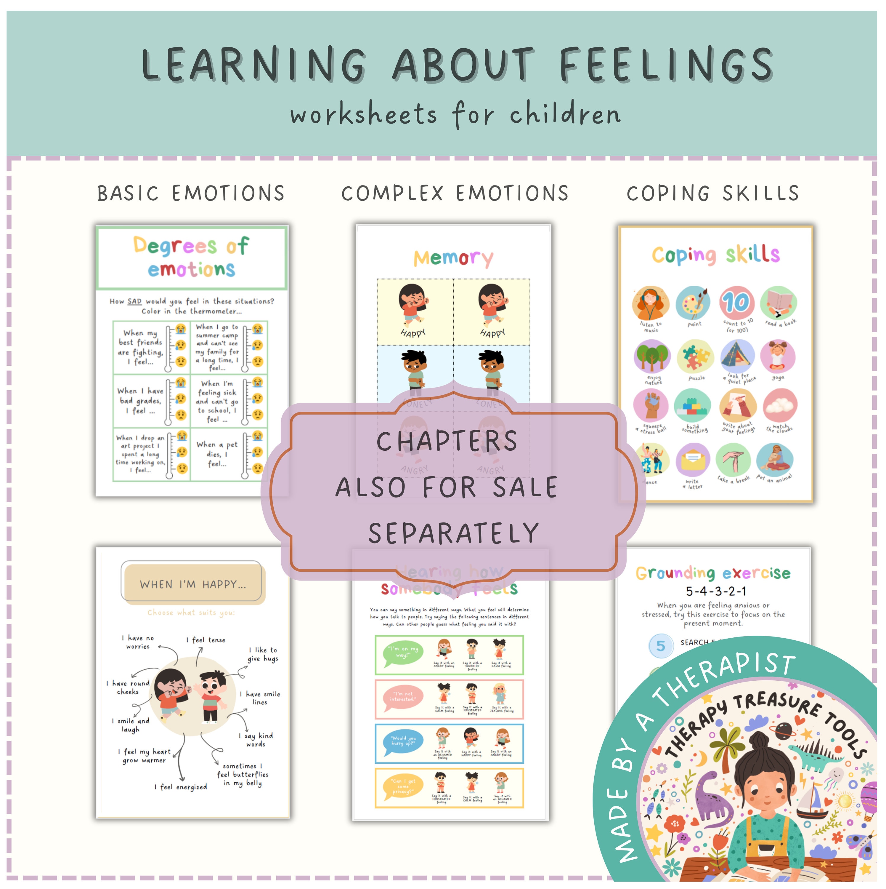 Worksheets About Emotions and Coping Skills for Children | Learning ...