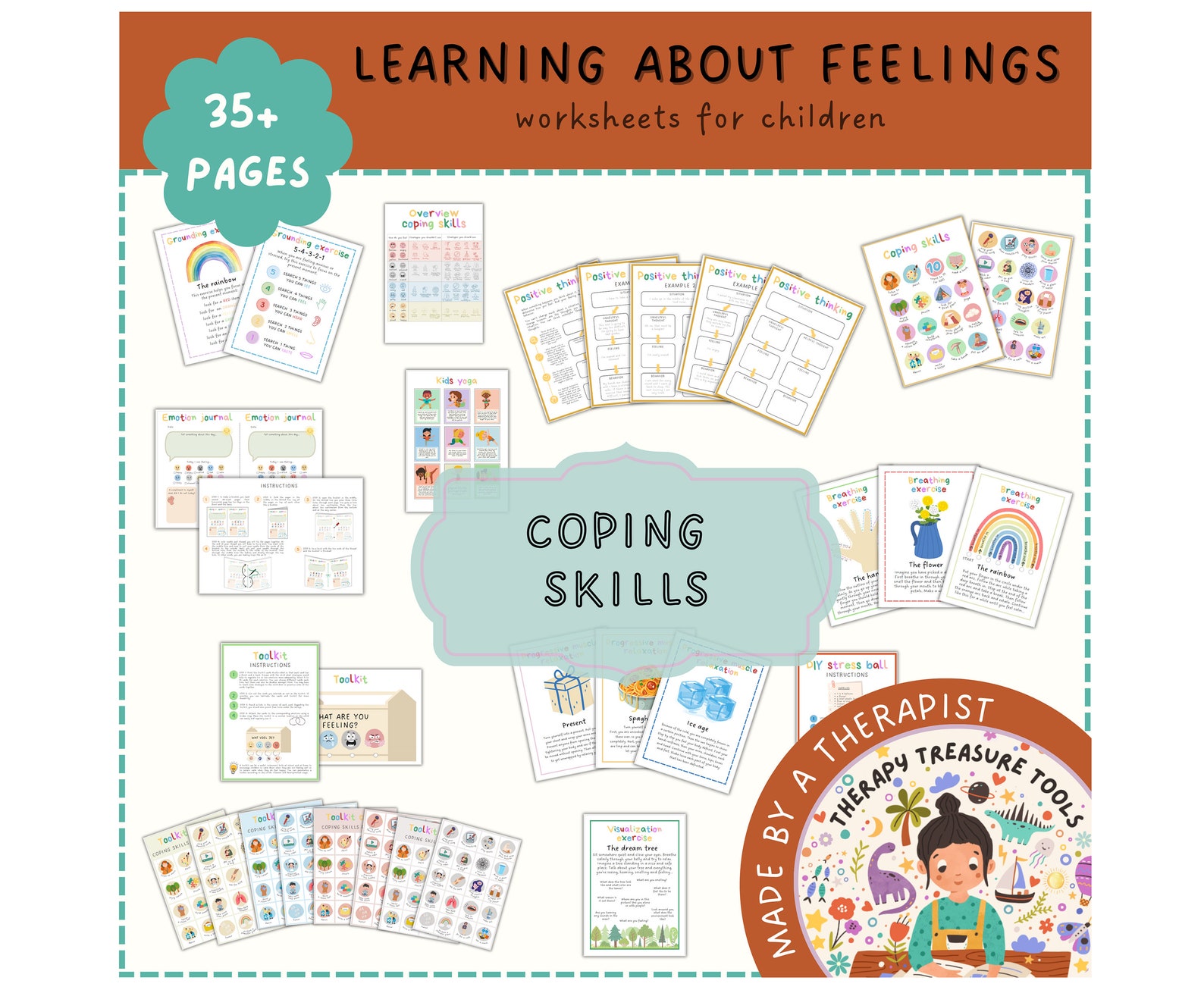 Worksheets About Coping Skills for Children | Learning About Feelings ...