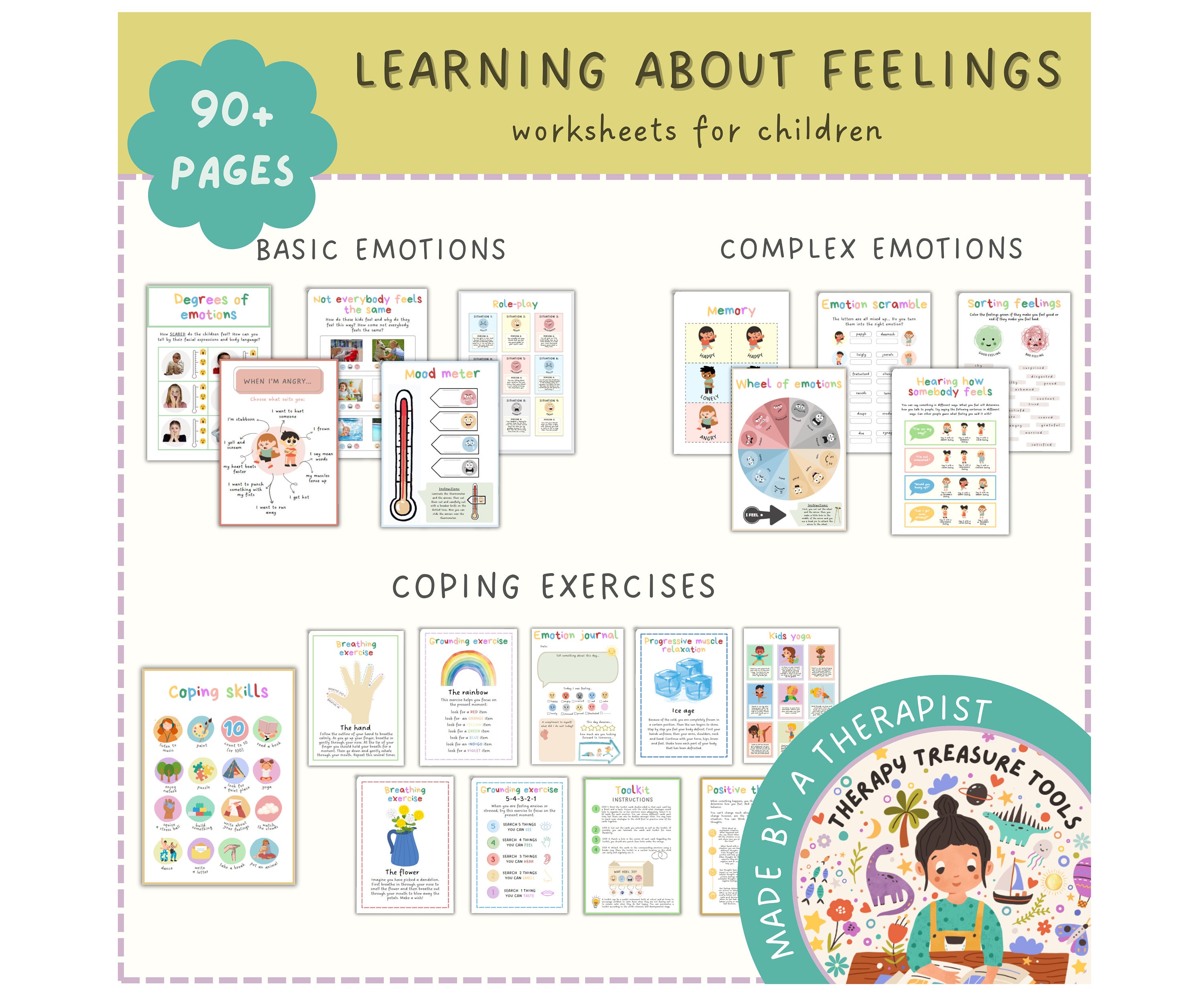 Worksheets About Emotions and Coping Skills for Children | Learning ...