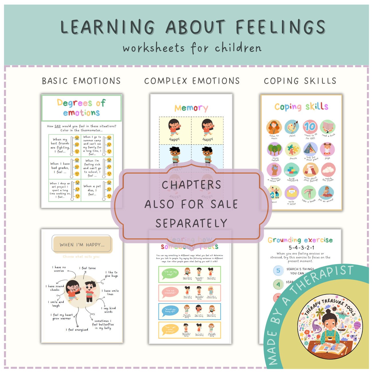 Worksheets About Emotions and Coping Skills for Children Learning About ...