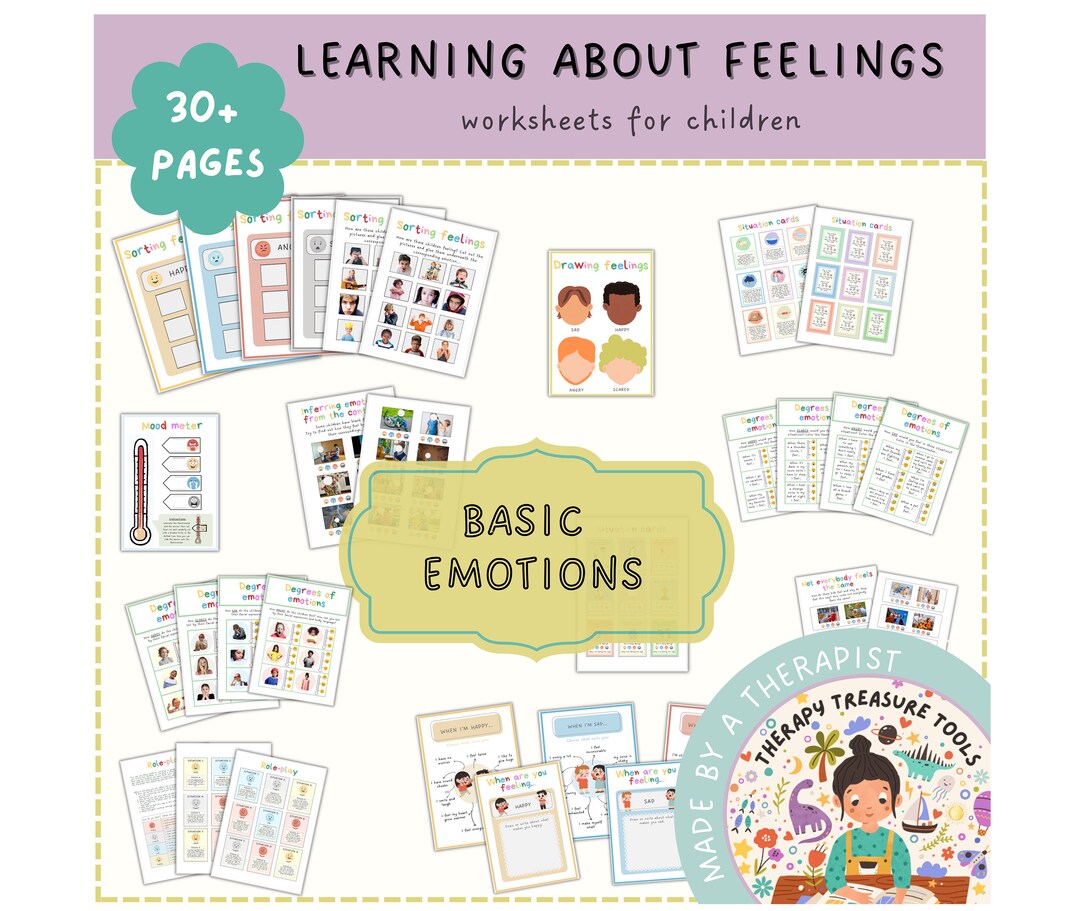 Worksheets About Basic Emotions for Children | Learning About Feelings ...