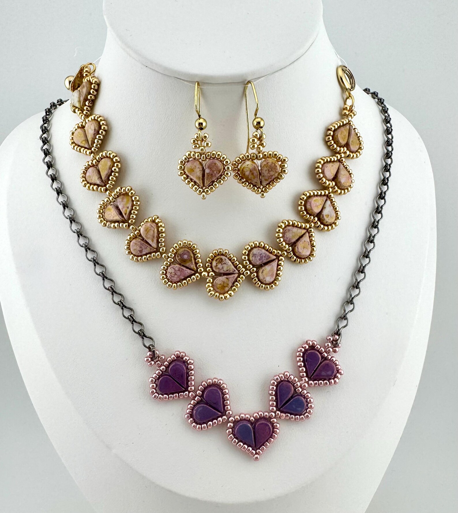 Beaded Heart Jewelry Pattern: Ladder Stitch Tutorial (PDF Download) - Etsy