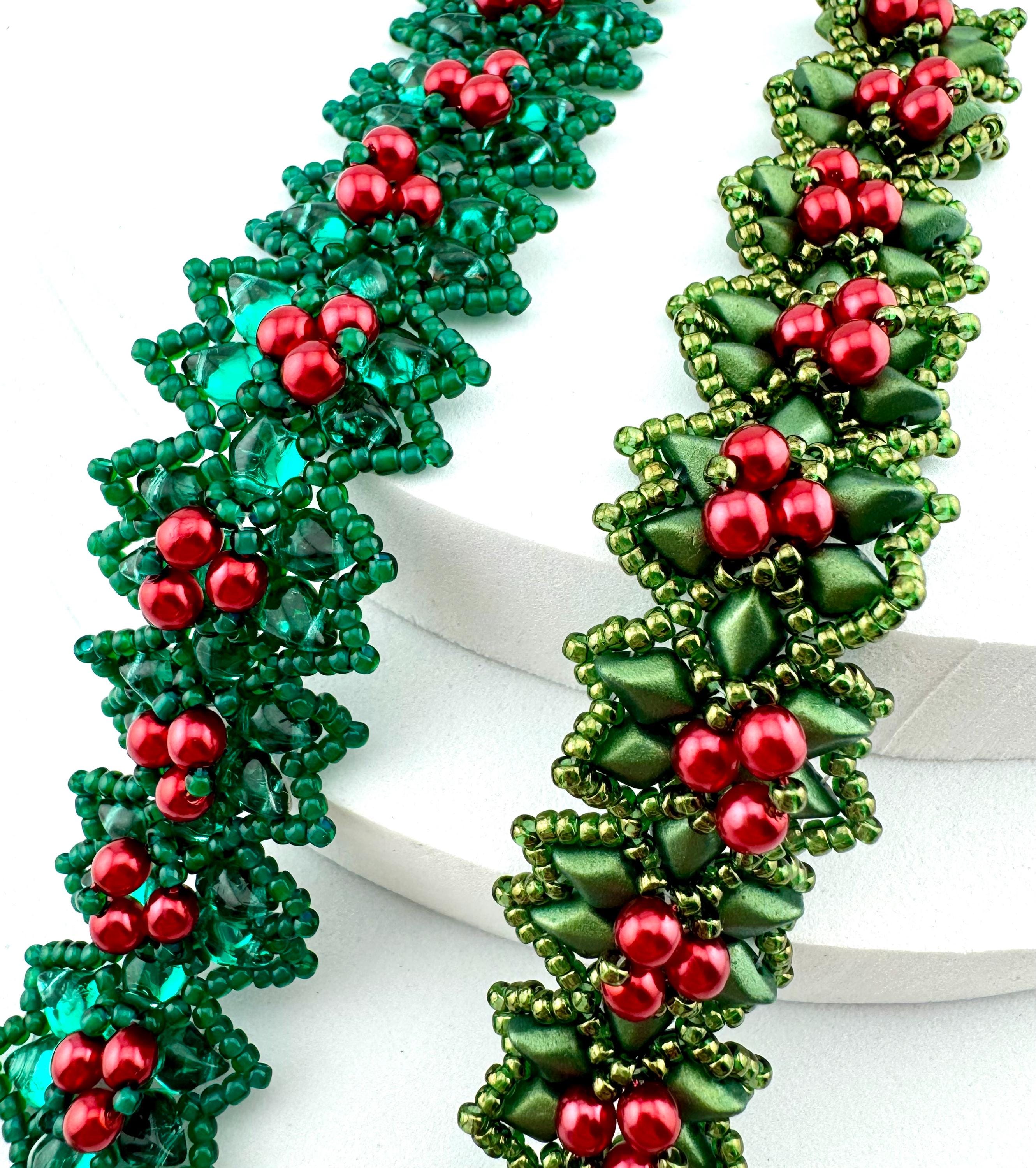 Beaded Holly Bracelet Pattern: Gemduo Seed Bead Tutorial (PDF Pattern ...