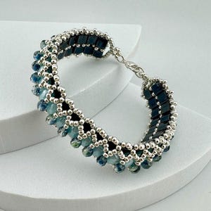 Beaded Cuff Bracelet Pattern: Glacier Design (PDF Tutorial) - Etsy