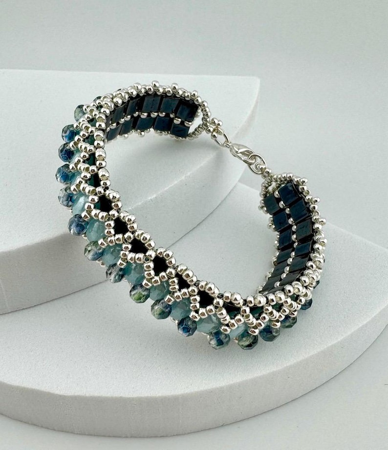 Beaded Cuff Bracelet Pattern: Glacier Design (PDF Tutorial) - Etsy