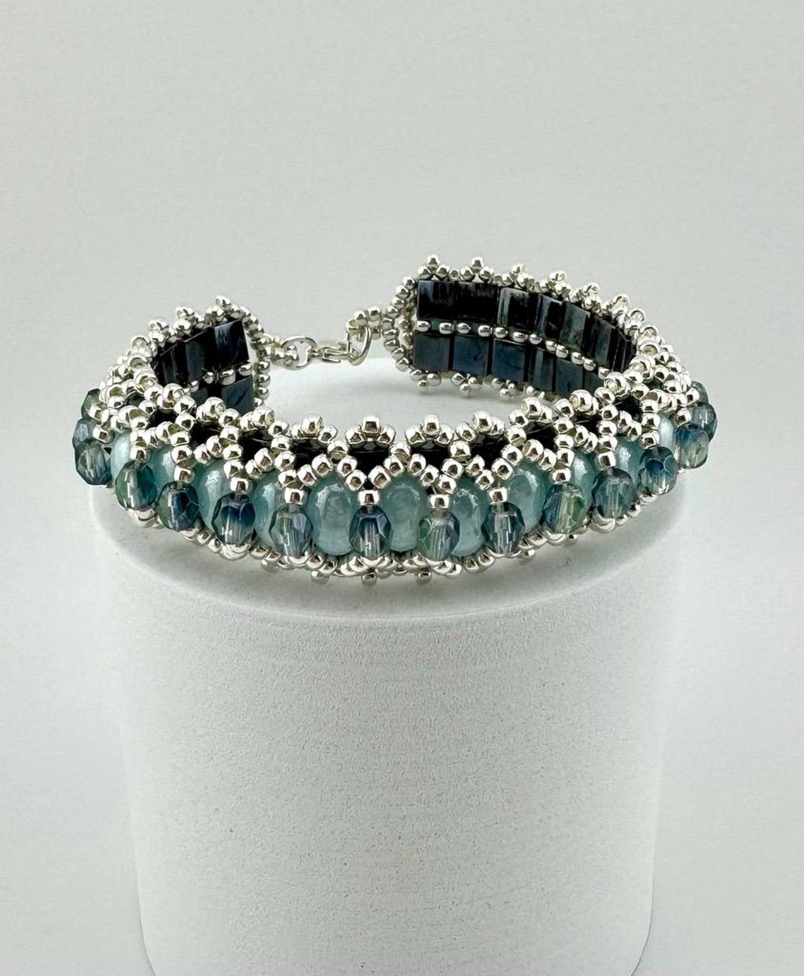 Beaded Cuff Bracelet Pattern: Glacier Design (PDF Tutorial) - Etsy