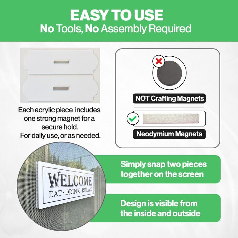 Acrylic Screen Door Magnets | Anti-collision Screen Door Decorations ...