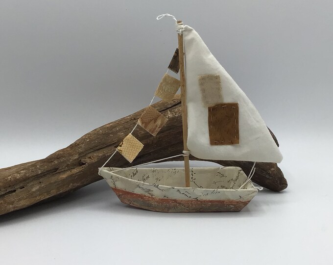 Paper Mache Cardboard Boat, Nautical Seaside Decor, Miniature Ship - Etsy