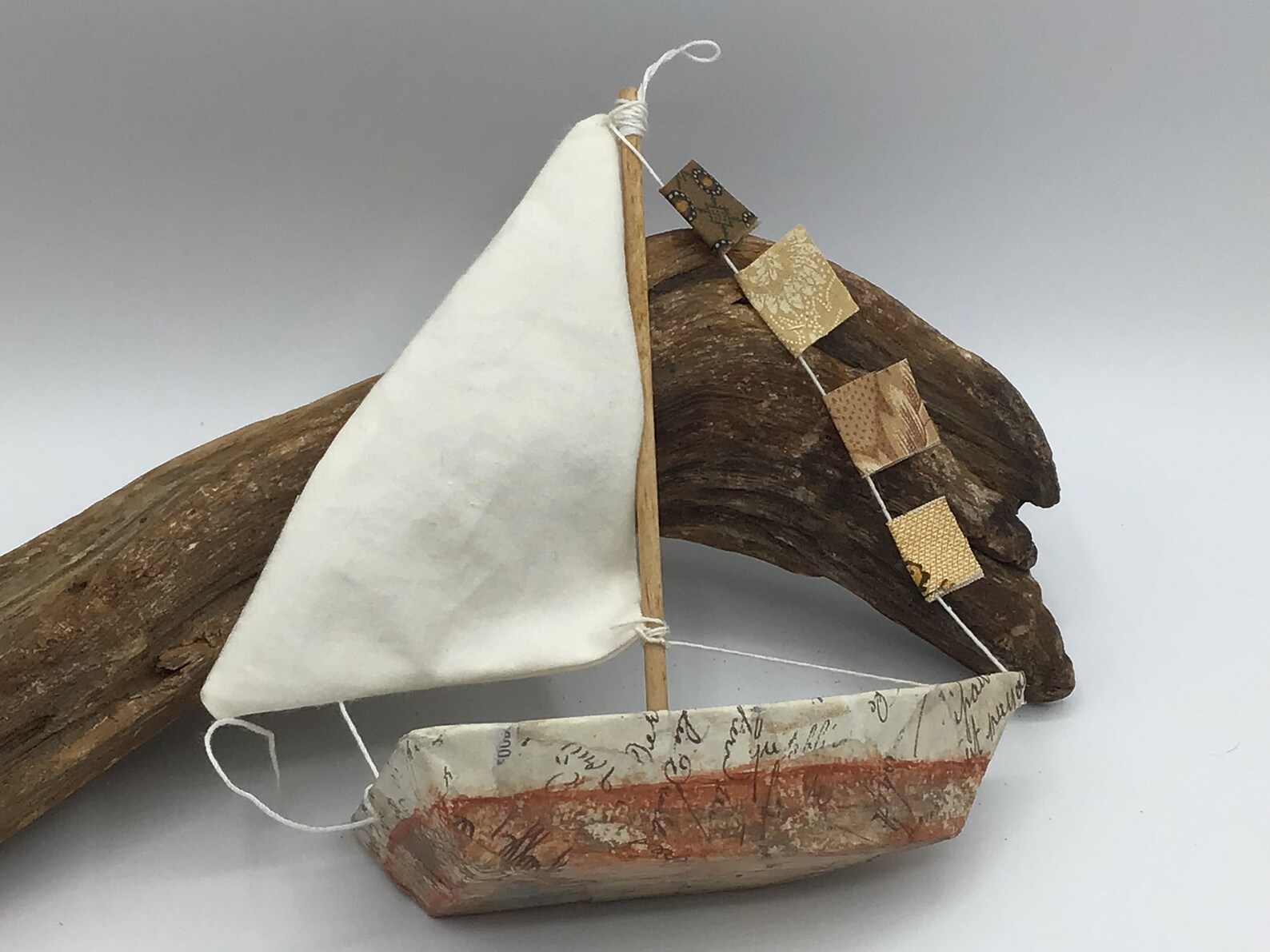 Paper mache cardboard boat nautical seaside decor miniature | Etsy