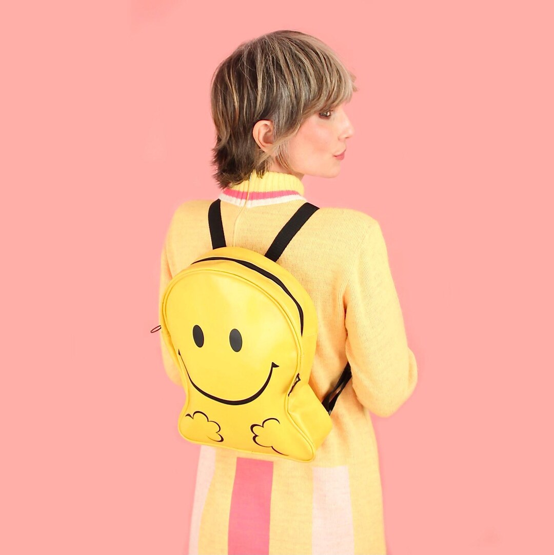 Vintage 90's Smiley Face Raver Vinyl Backpack //smily Face// - Etsy