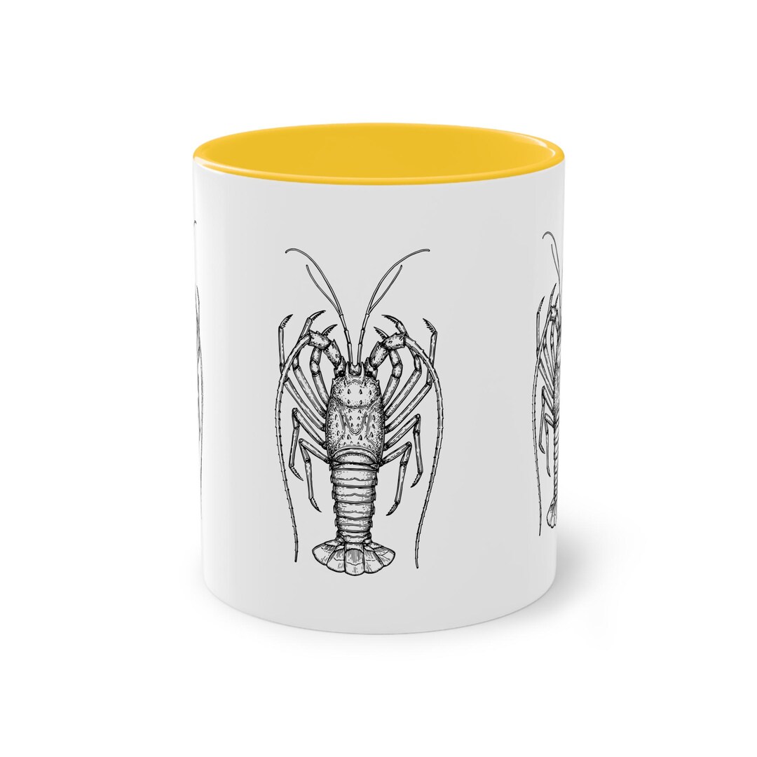 Crayfish Mug, Sea Creature Ceramic Cup, Ocean Animal Coffee Cup, Marine ...