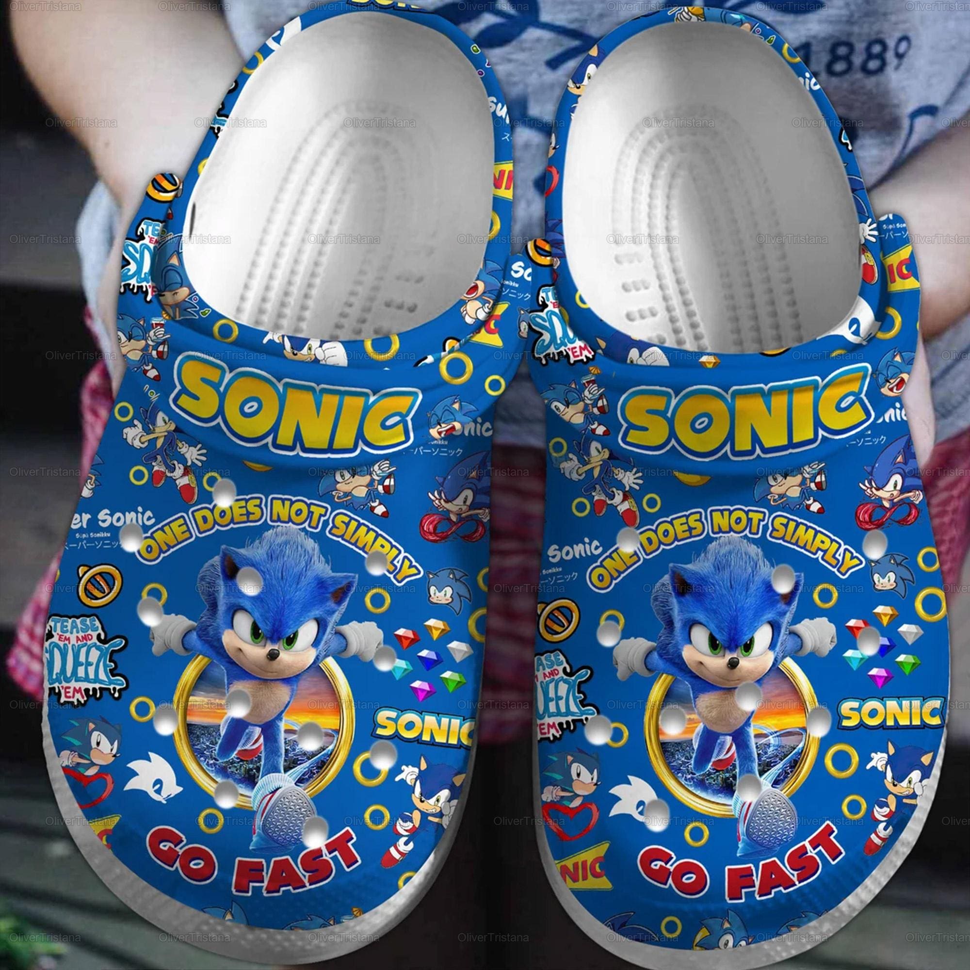 Sonic Clogs, Sonic the Hedgehog Clogs, Women Men Clogs, Sandals Clog ...