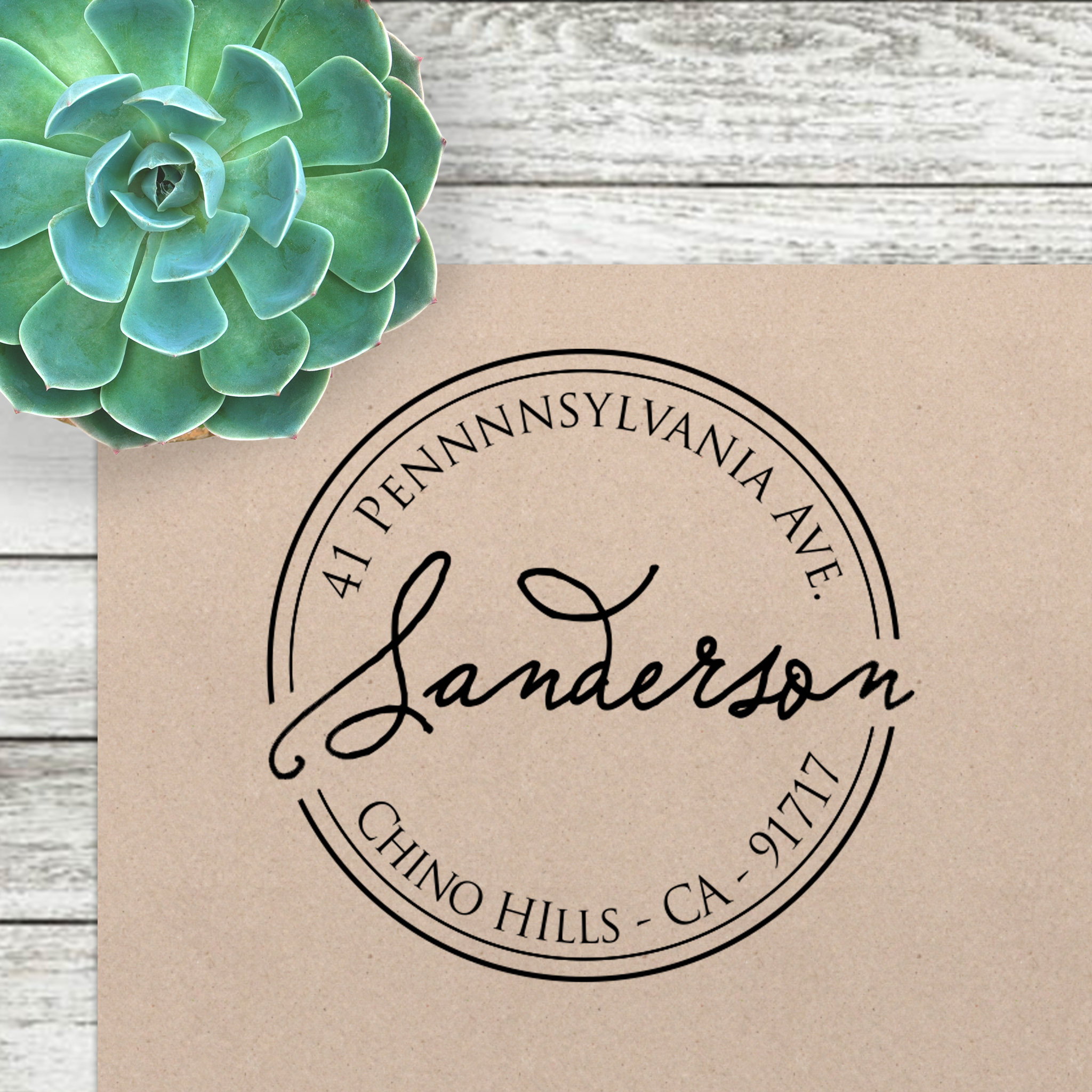 Round Return Address Stamp with Elegant Font Self Inking Stamp | Etsy