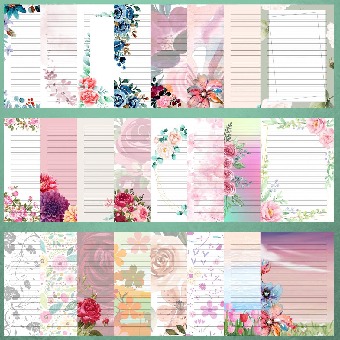 Nº2 / 50 Decorated Paper Set Printable Template / Set of 50 Decorated ...
