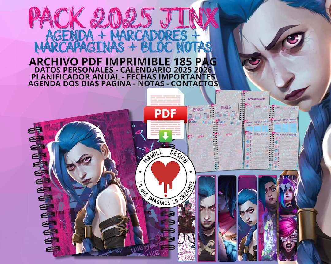 ENG/ESP Pack 2025 Agenda Notebook Markers Bookmarks. 180 Pages ...