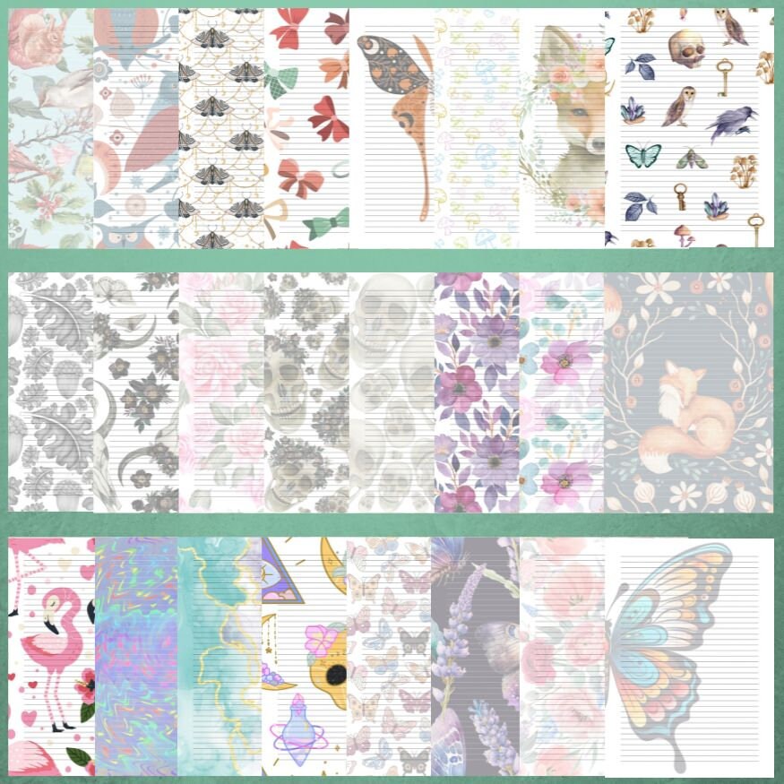 Nº1 / 50 Decorated Paper Set Printable Template / Set of 50 Decorated ...