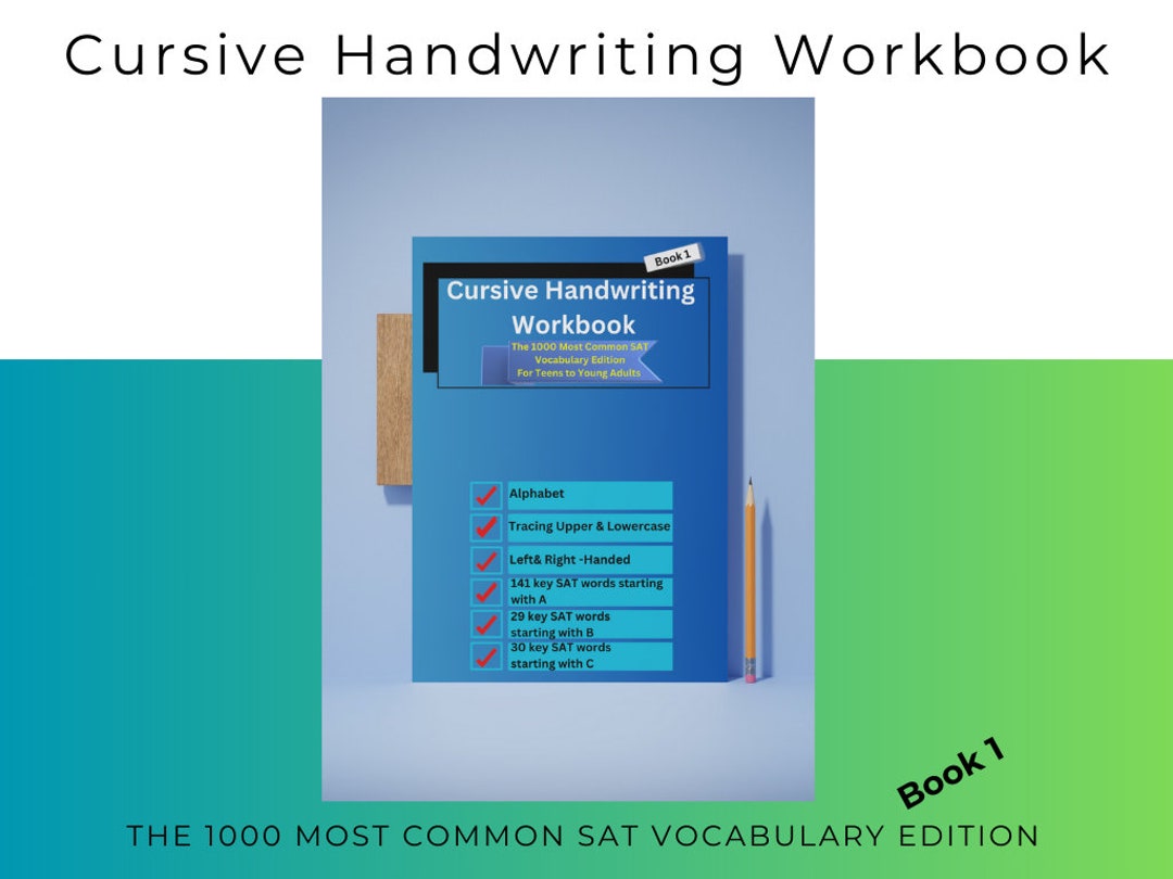 Cursive Handwriting Workbook:1000 Most Common SAT Vocabulary Edition ...