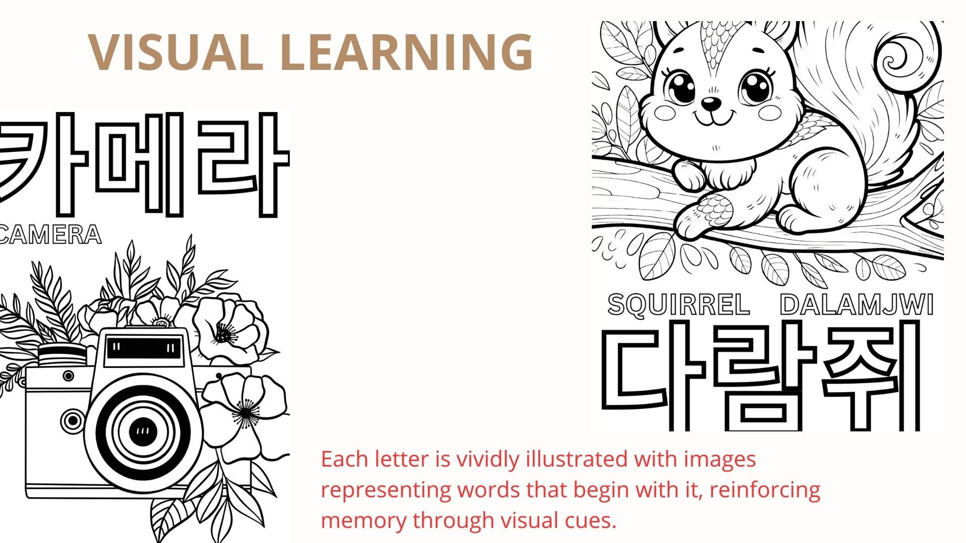 Bundles for Color and Learn Hangul Books/korean Words Coloring/adult ...