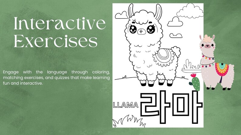 Color and Learn Hangul Book1/korean Word/korean Coloring Book/korean ...