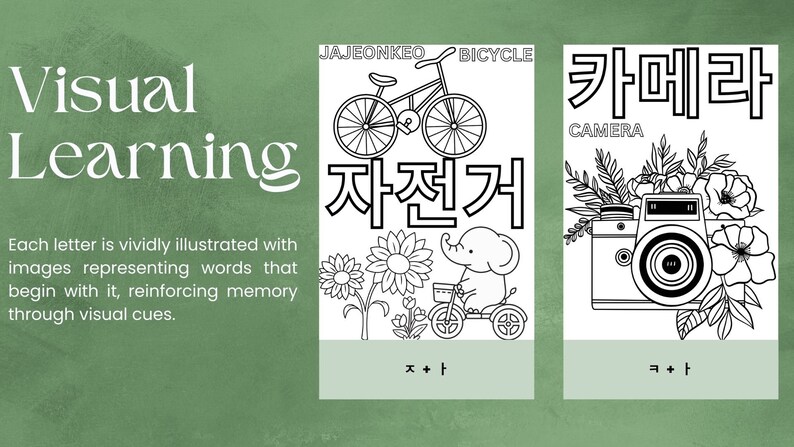 Color and Learn Hangul Book1/korean Word/korean Coloring Book/korean ...