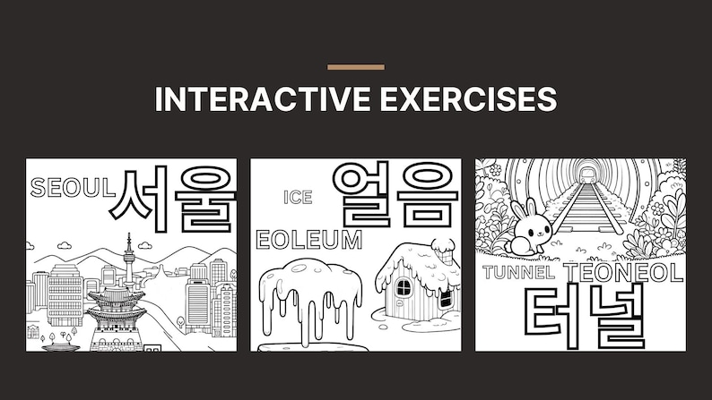 Bundles for Color and Learn Hangul Books/korean Words Coloring/adult ...