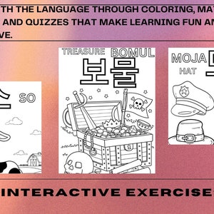 Color and Learn Hangul Book 3 / Korean Word/korean Coloring Book ...