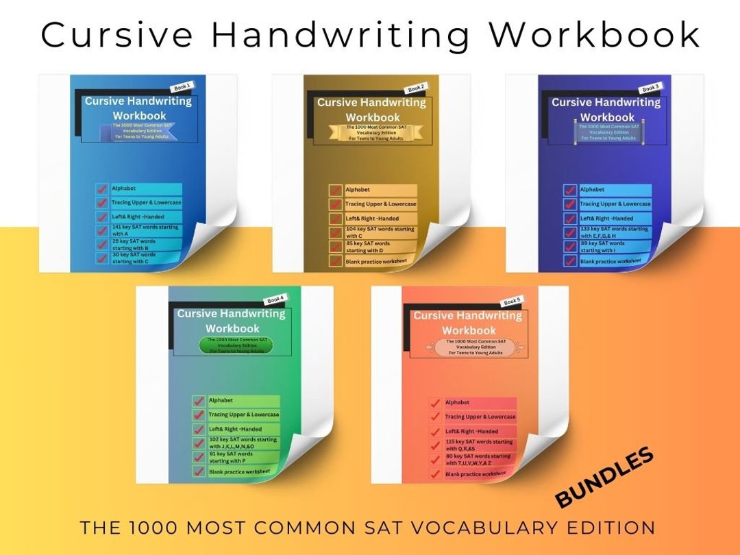 Bundles-cursive Handwriting Workbook:1000 Common SAT Vocabulary/cursive ...