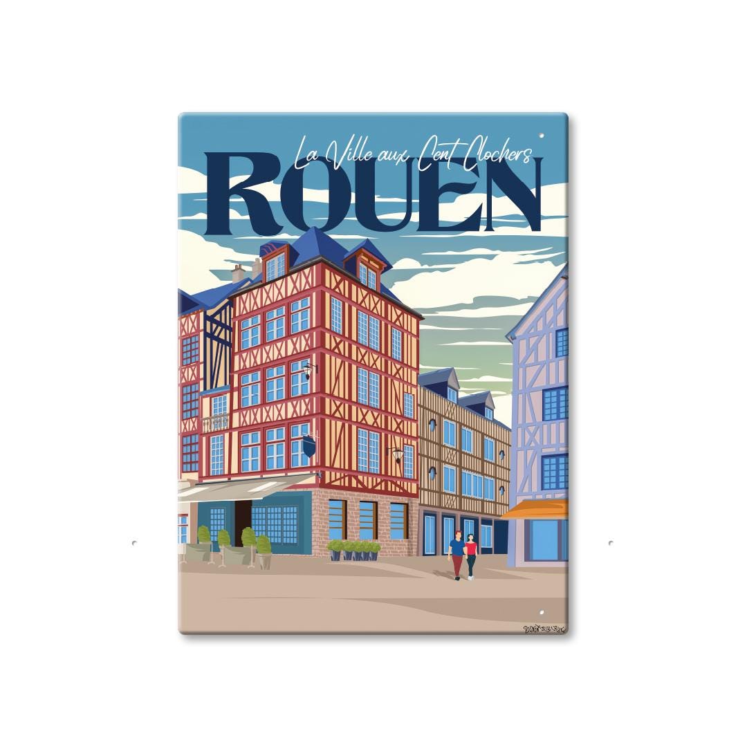 Vintage Metal Sign "rouen" Metal Poster / Retro Metal Poster / Gift ...