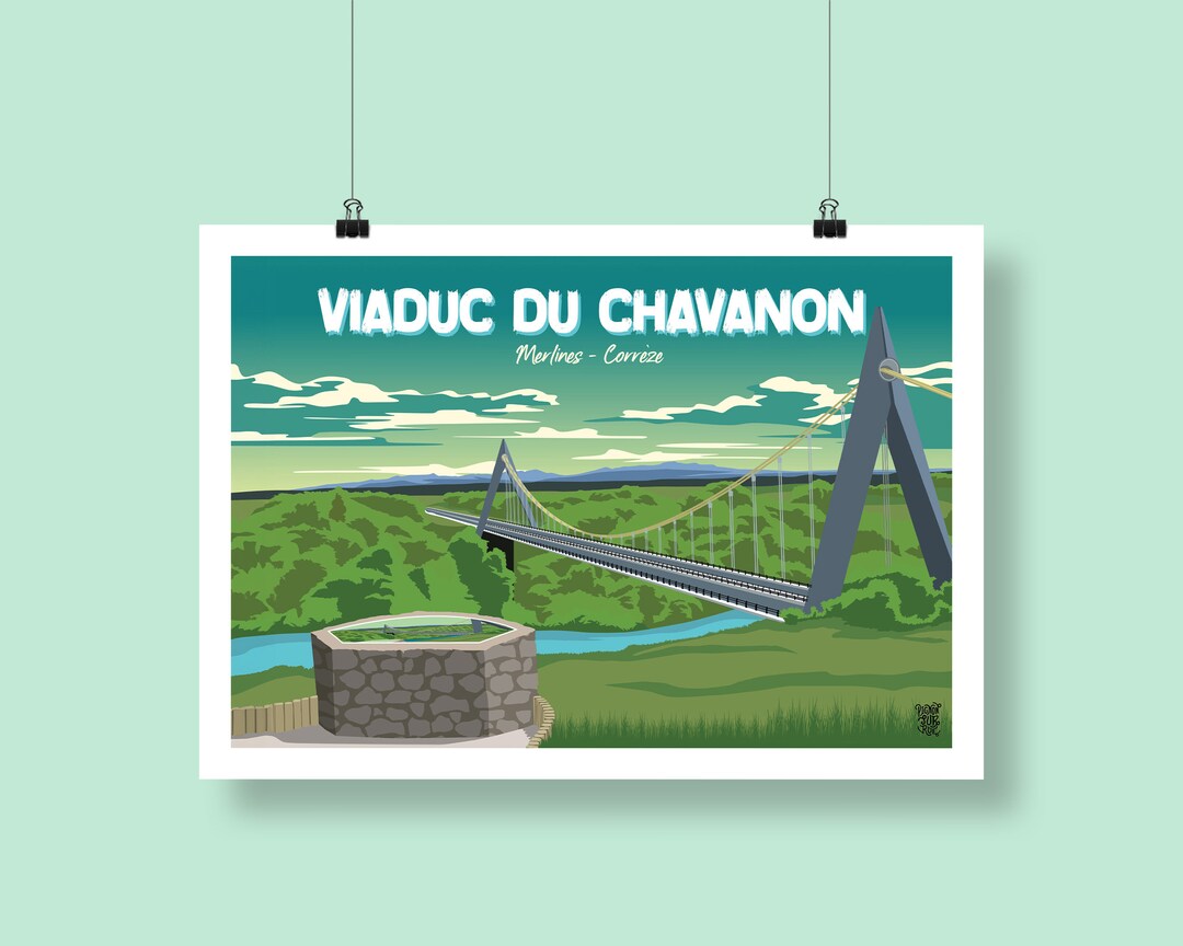 Poster chavanon Viaduct Auvergne - Etsy