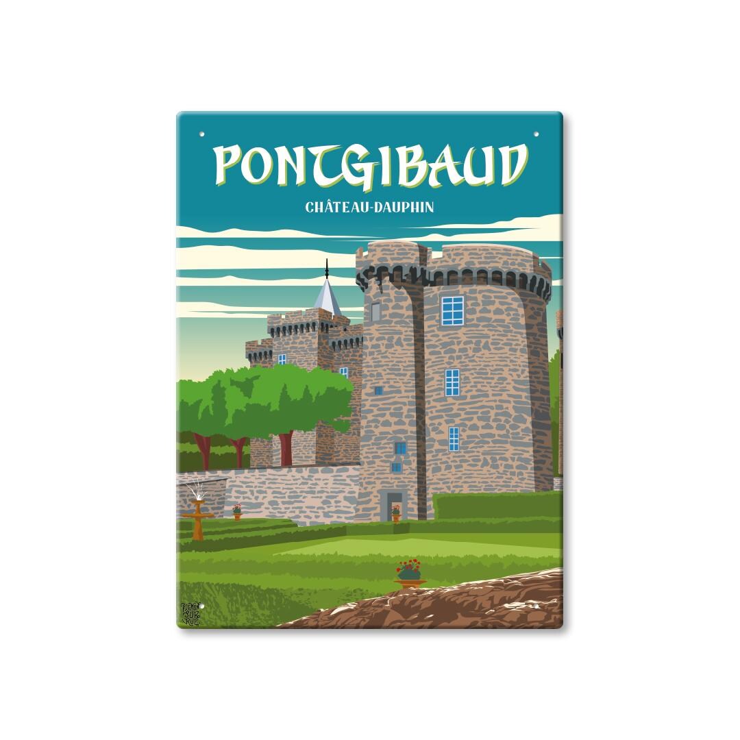 Vintage Metal Sign "pontgibaud Château-dauphin" Metal Poster / Retro ...