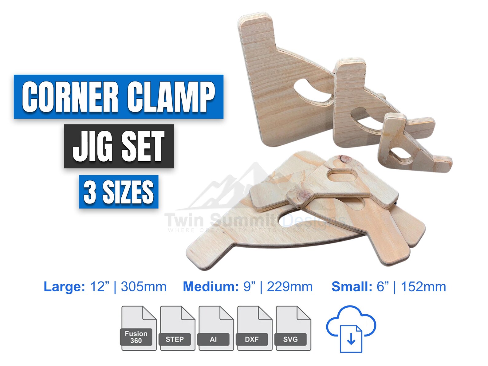 Corner Clamp Jig CNC Router and Laser Files, Cabinet Squares, Multiple ...